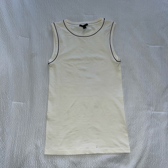 Theory | Tops | Theory Ivory Tubular Sleeveless Tank Top With Black ...